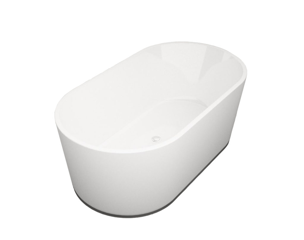 Prezzo Freestanding Bath with Integrated Overflow Gloss White